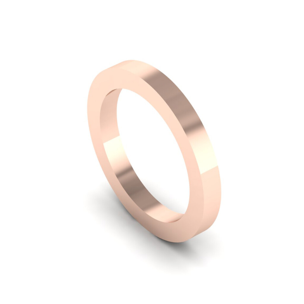 Square Wedding Band Ring in 18K Gold 2.5mm wide - A Jewel